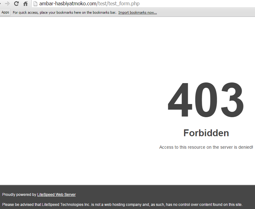 403 Forbidden Access To This Resource On The Server Is Denied