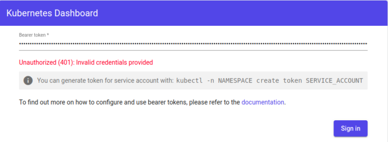 How to solve kubernetes dashboard - Unauthorized (401): Invalid ... How to solve kubernetes dashboard - Unauthorized (401): Invalid ...